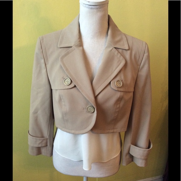 LOFT | Jackets & Coats | Loft Nwt Cute Tan Cropped Long Sleeve Jacket Sz 8 | Poshmark